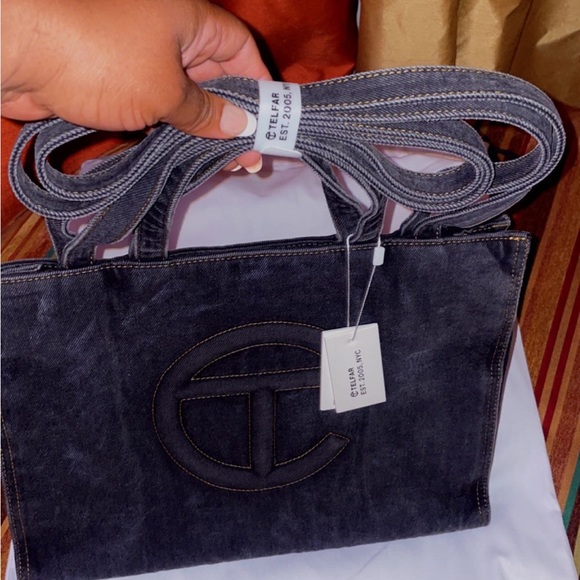 Telfar | Bags | Brand New Authentic Black Denim Medium Telfar Shopper ...
